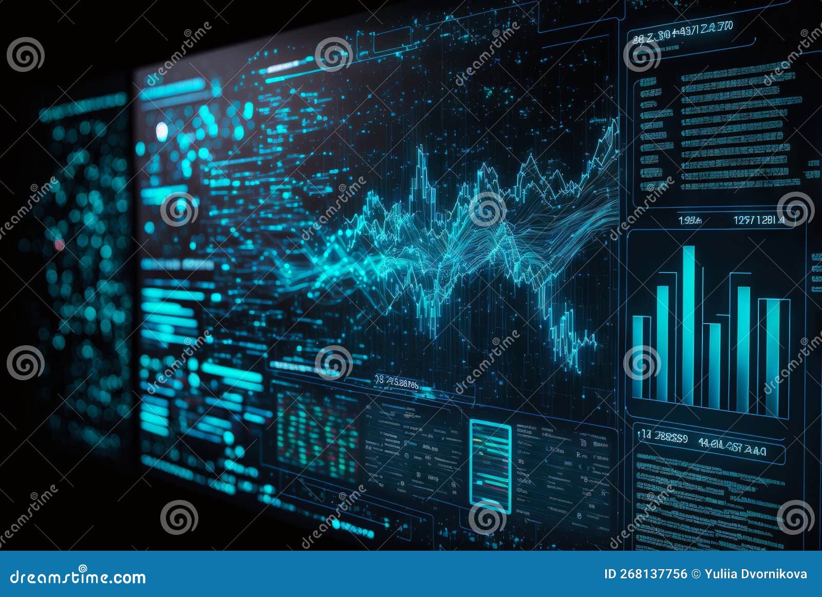 Big Data Graph. Intricate Data Representation. Futuristic HUD ...