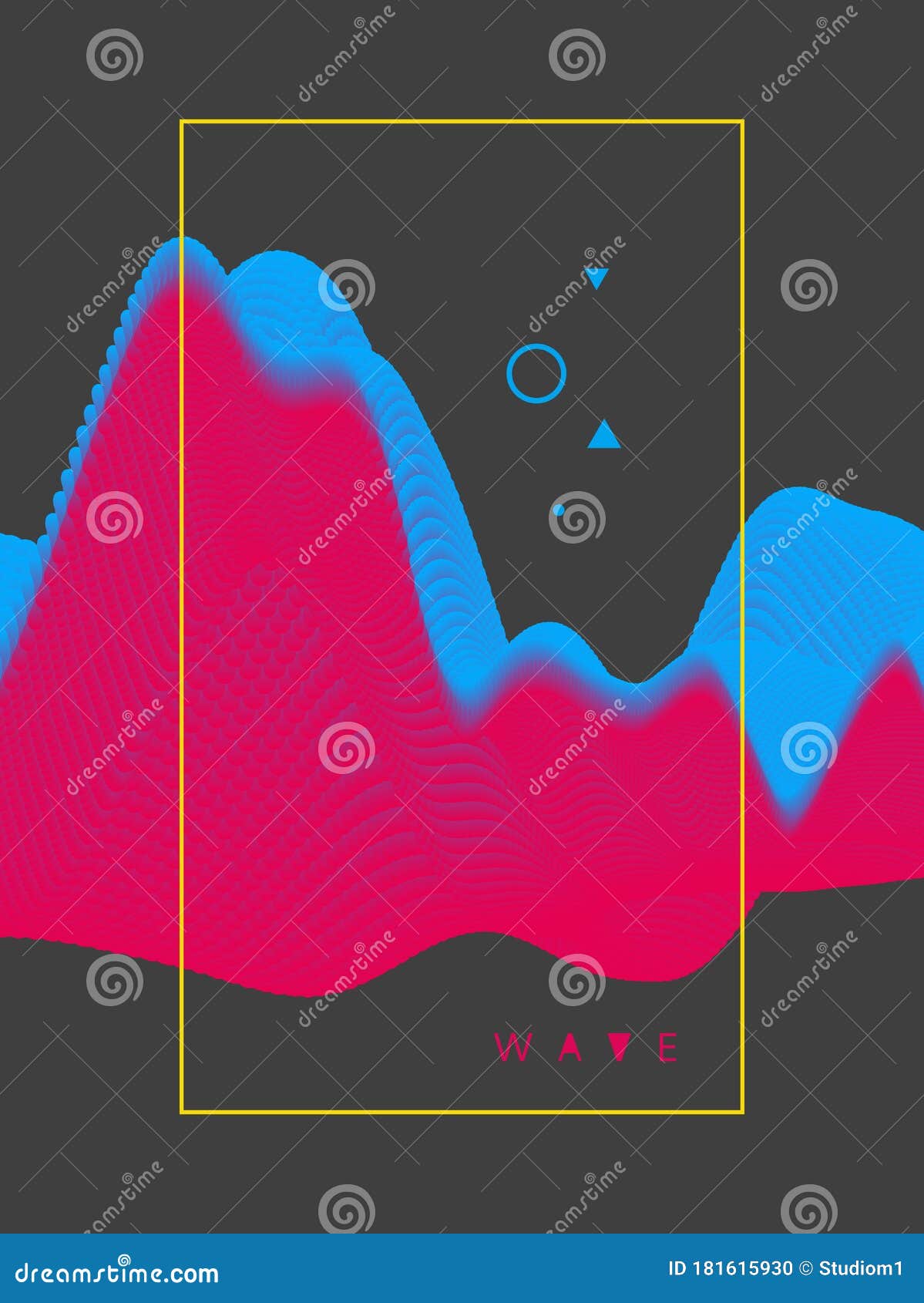 Big Data Graph Visualization. Sound Wave. Abstract Background with Dynamic Particles. Connection ...
