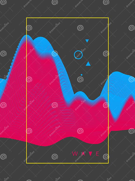Big Data Graph Visualization. Sound Wave. Abstract Background with Dynamic Particles. Connection ...