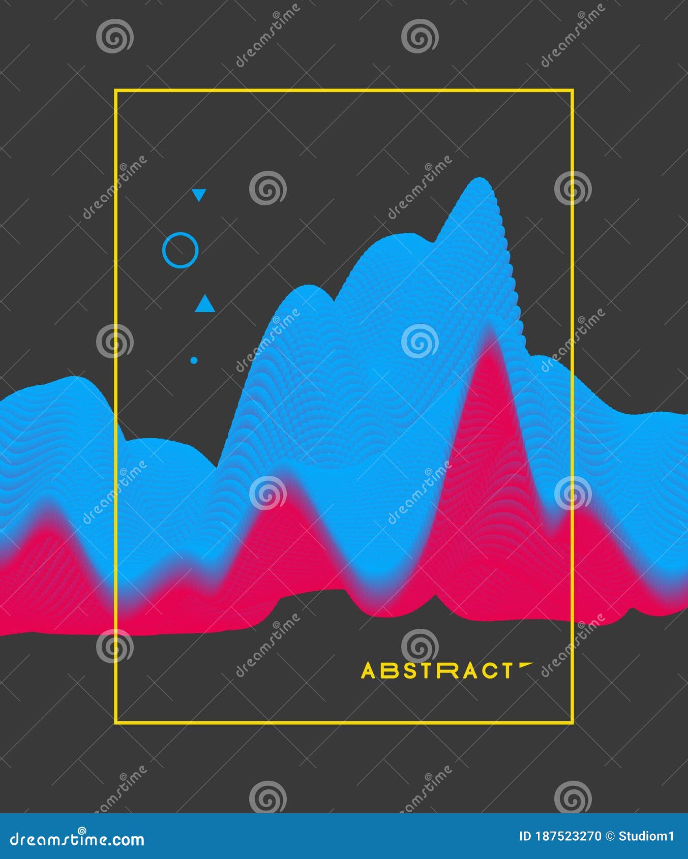 3D Visualization Of Sound Waves. Big Data Or Information Concept: White ...