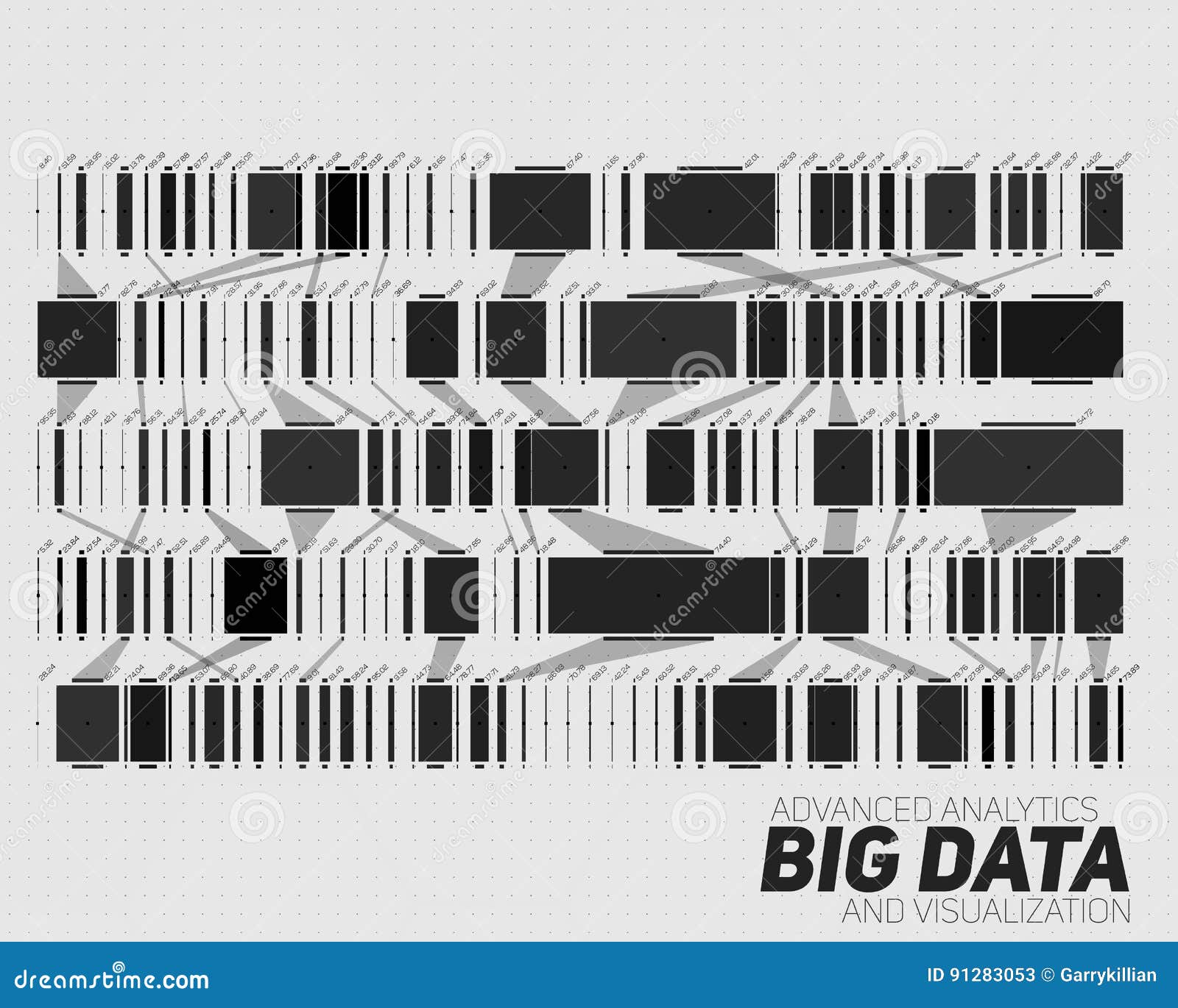 Big Data Grayscale Plot Visualization. Futuristic Infographic ...