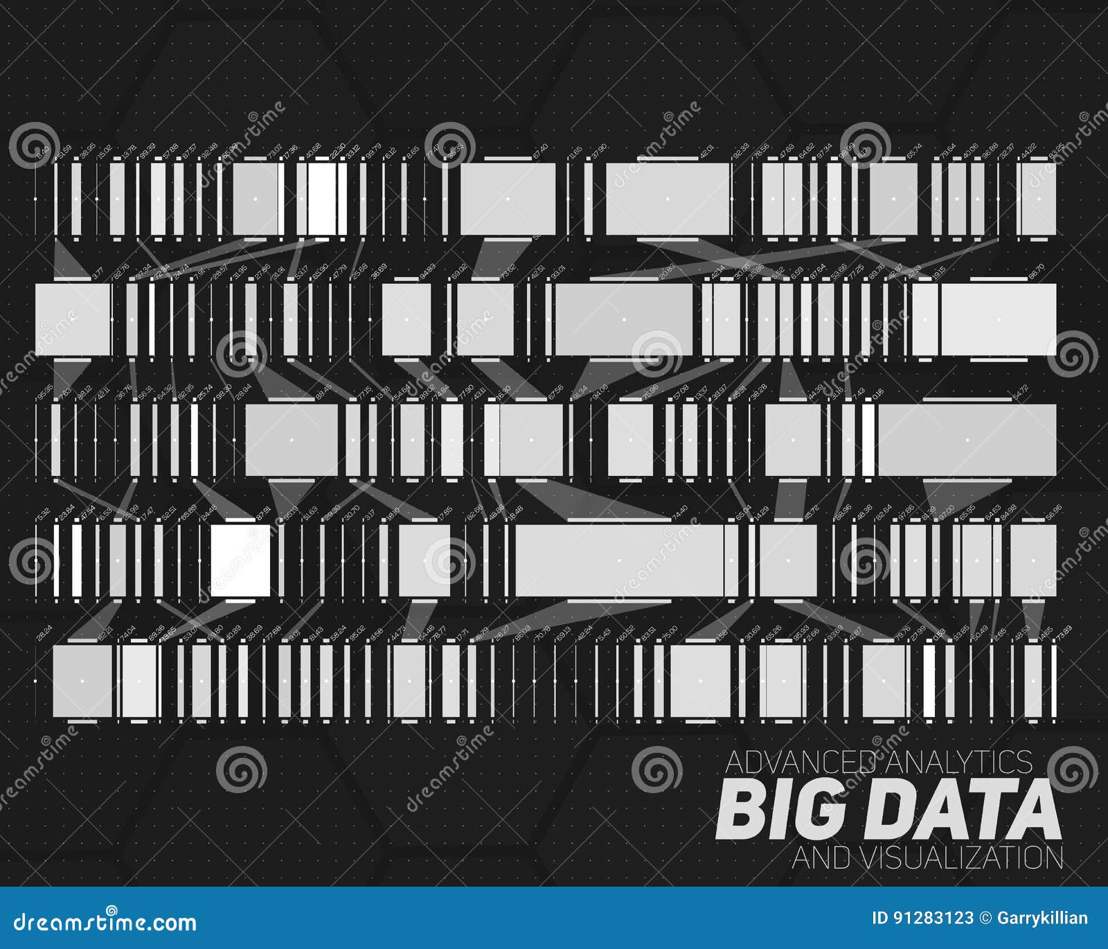 Big Data Grayscale Plot Visualization. Futuristic Infographic ...