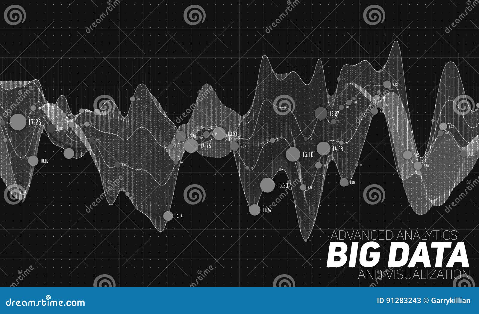 Big Data Grayscale Visualization. Futuristic Infographic. Information ...