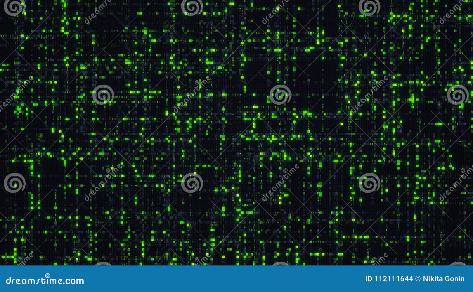 Big Data of Green Numbers Digit Code Stock Illustration - Illustration ...