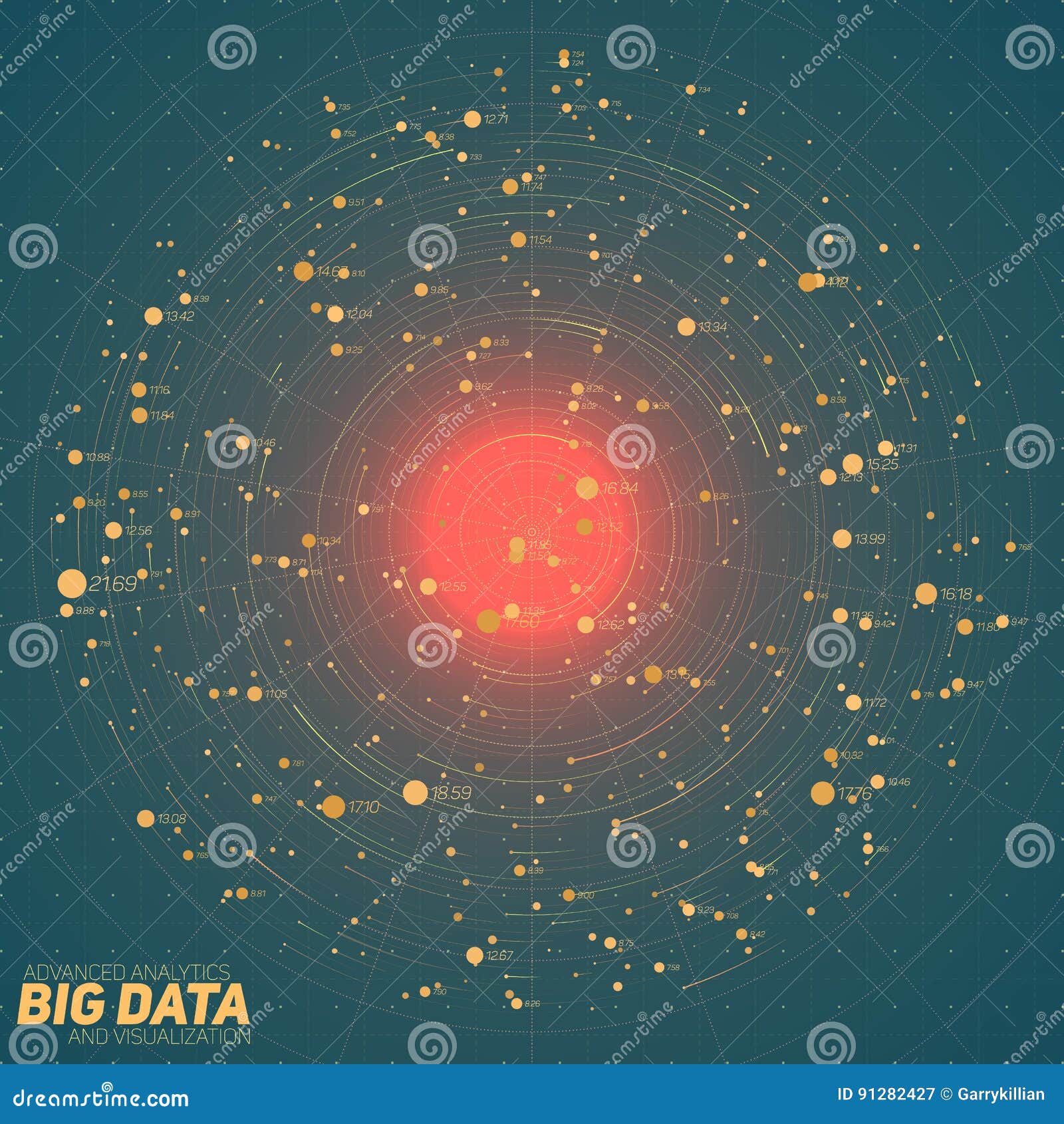 Big Data Green Visualization. Futuristic Infographic. Information ...