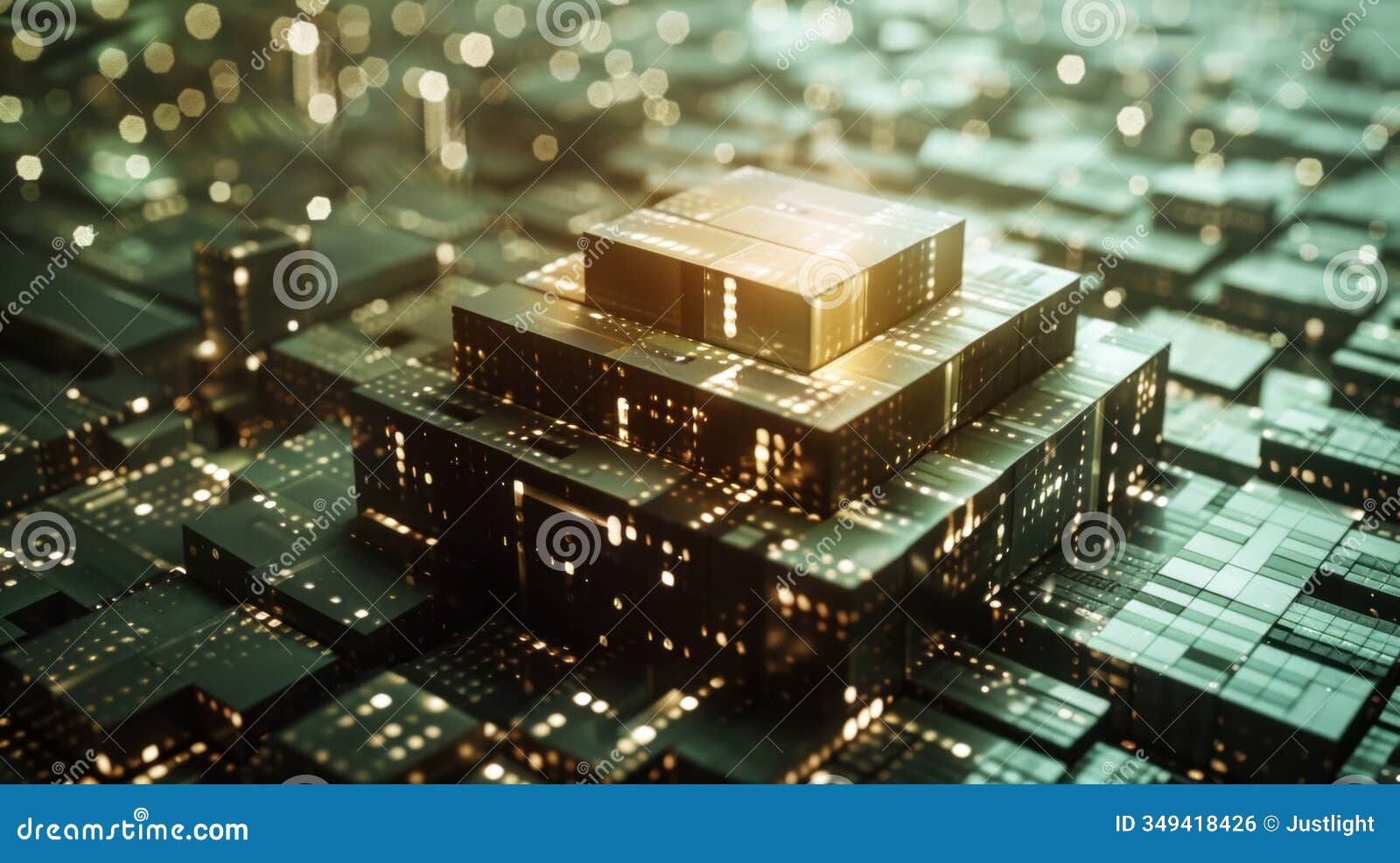 Big Data Growing Pyramid on Futuristic Circuit Board Representing Data ...
