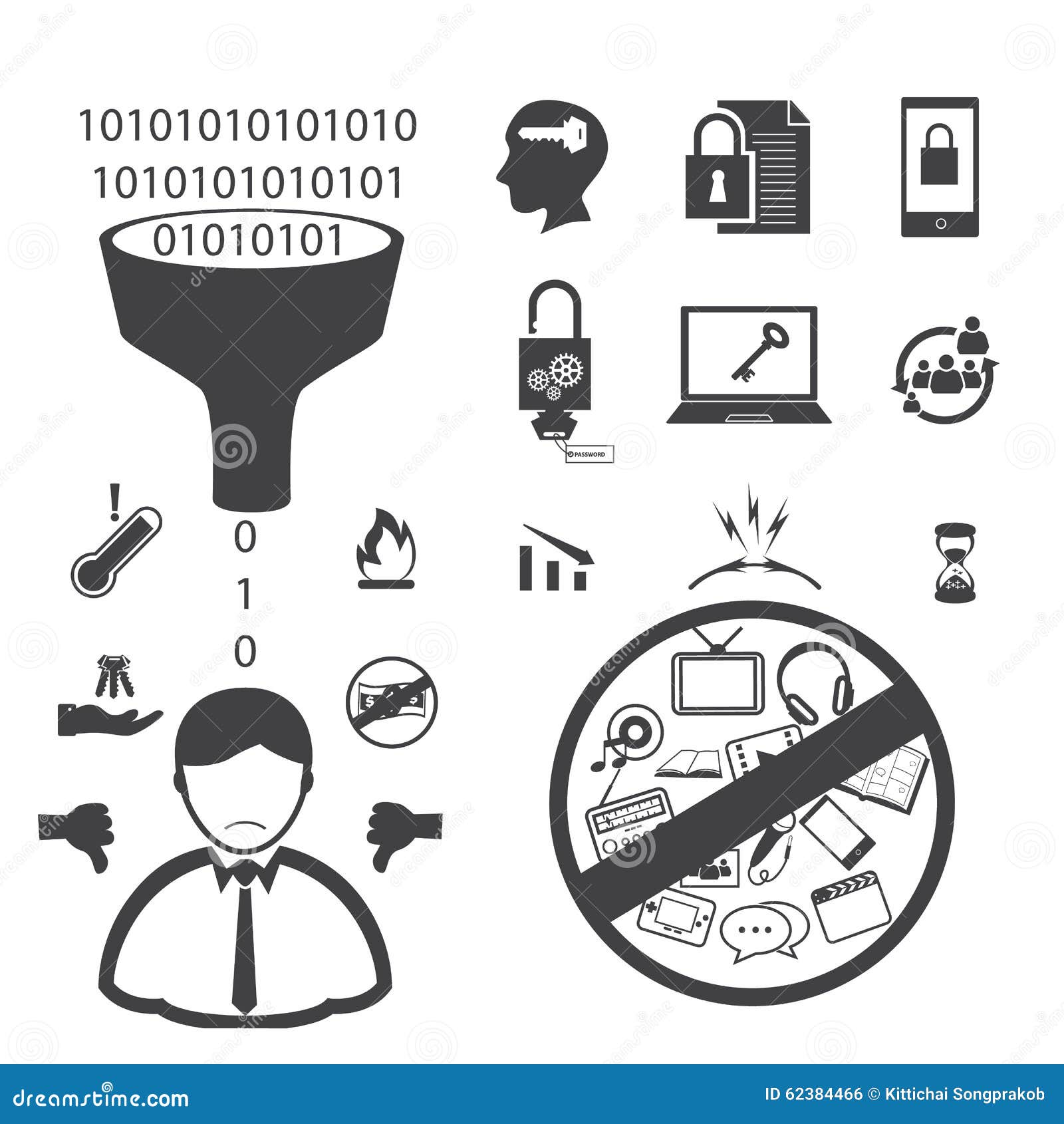 Computer Criminal Spy Concept, Cartoon Style | CartoonDealer.com #85410629