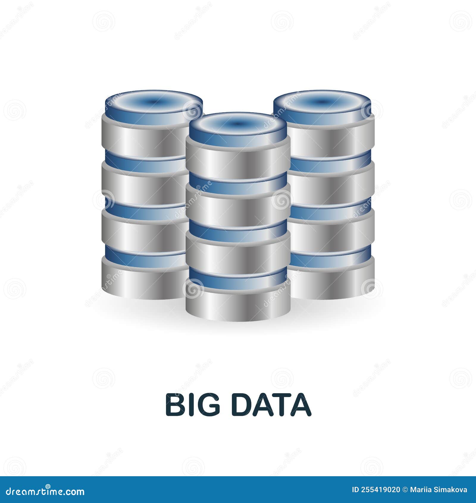 Big Data Icon. 3d Illustration from Artificial Intelligence Collection ...