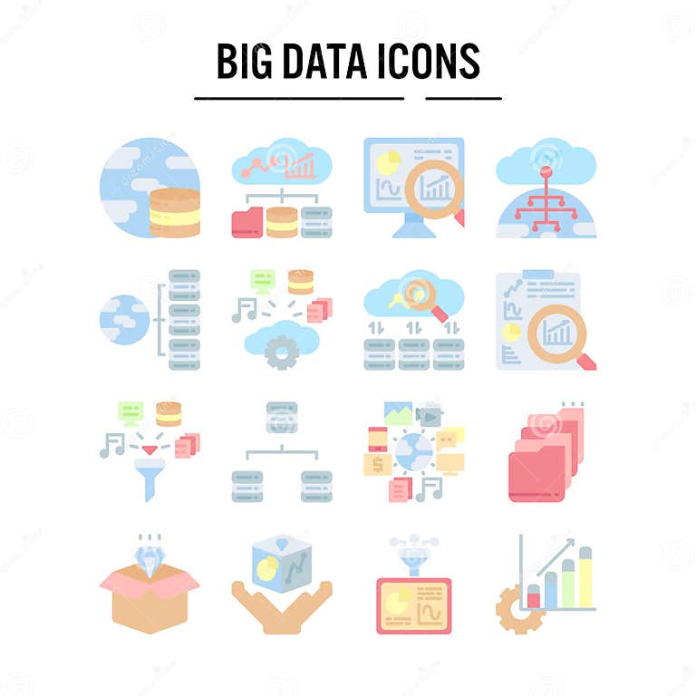 Big Data Icon in Flat Design for Web Design , Infographic ...
