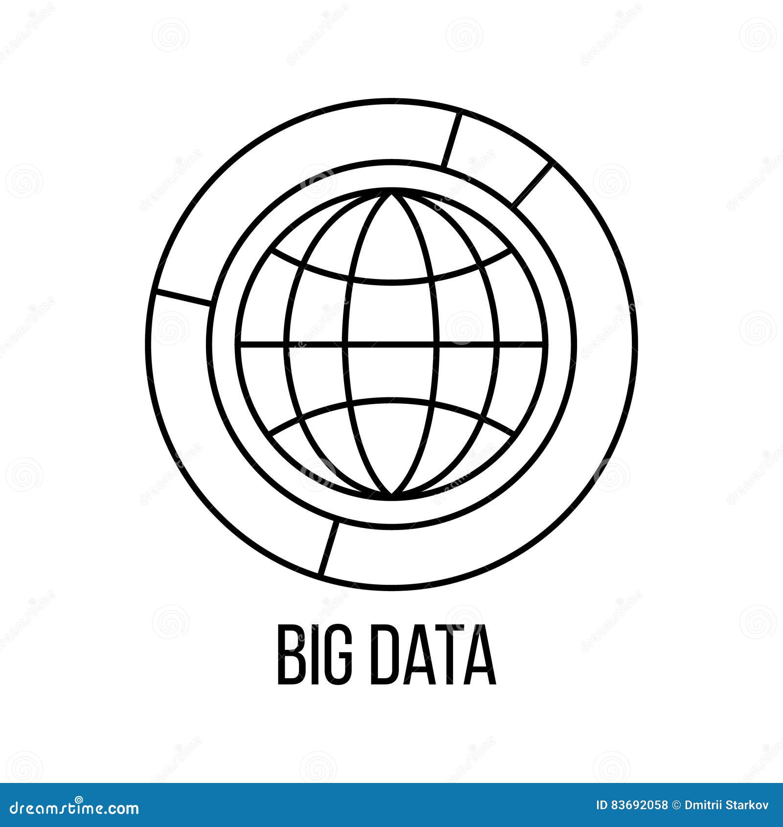 Big Data Icon or Logo Line Art Style. Stock Vector - Illustration of ...