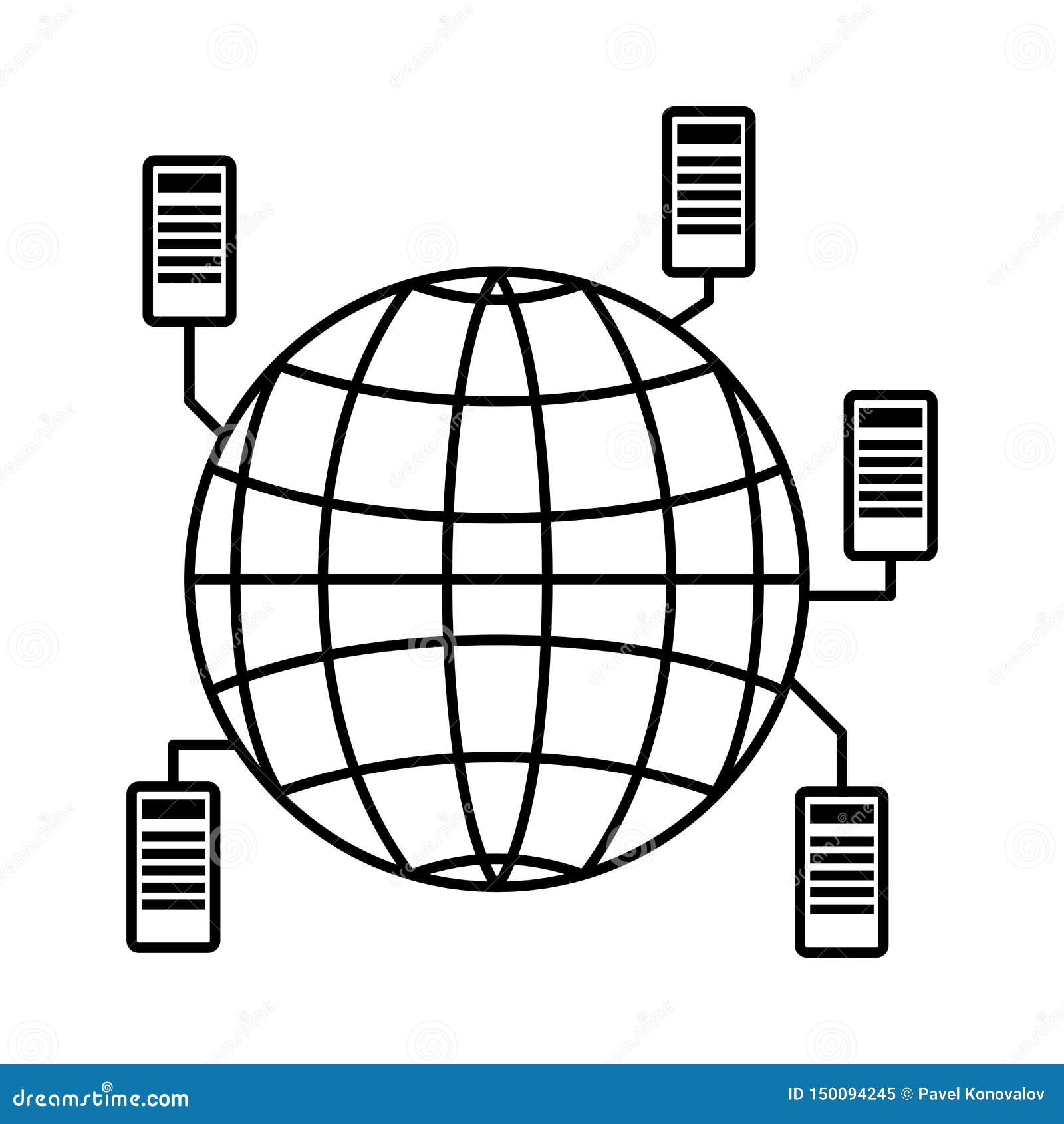 Big Data Icon stock vector. Illustration of line, connectivity - 150094245