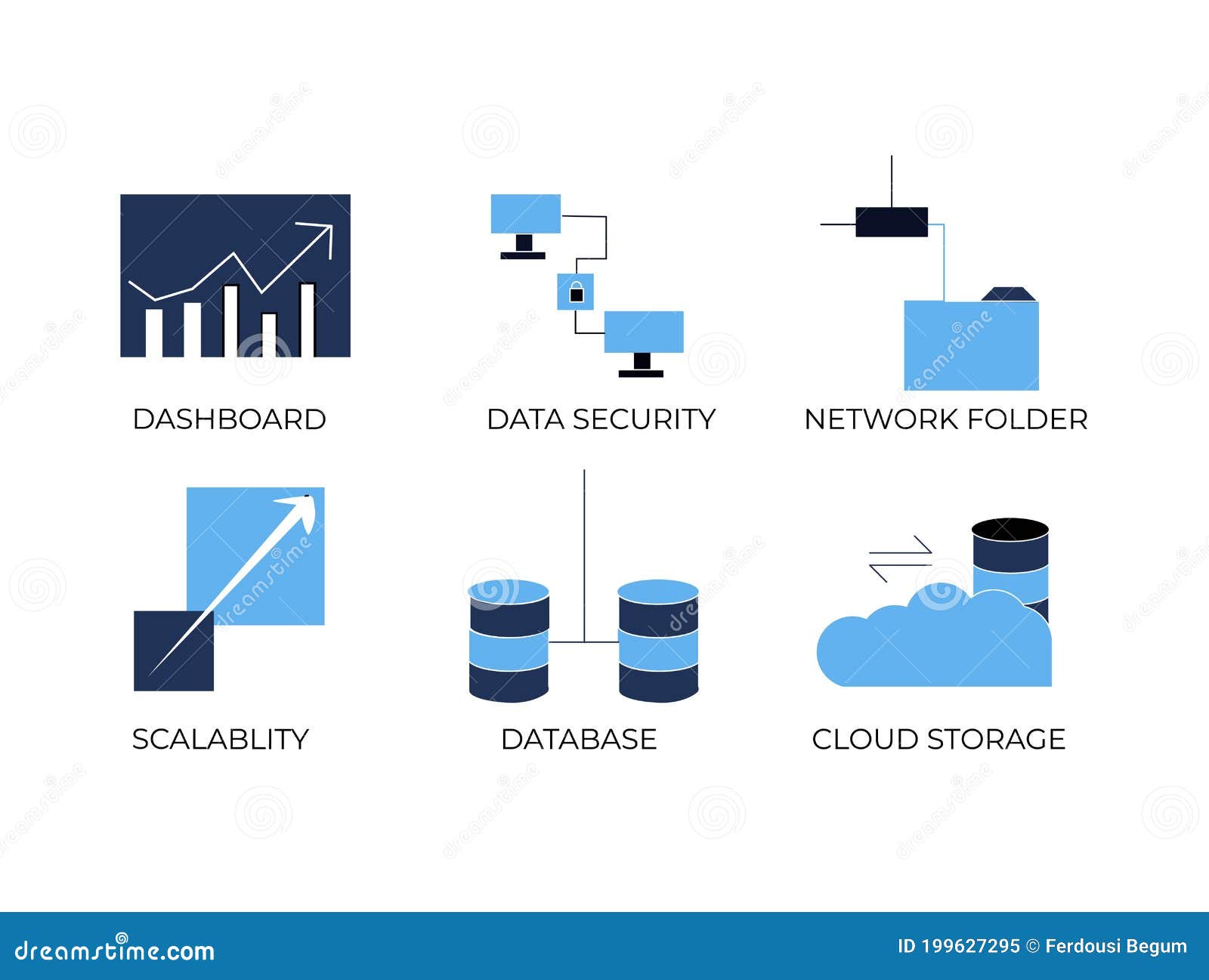 Big Data Icon Set Of Analytic Data Security Network Folder Scalability Database And Cloud