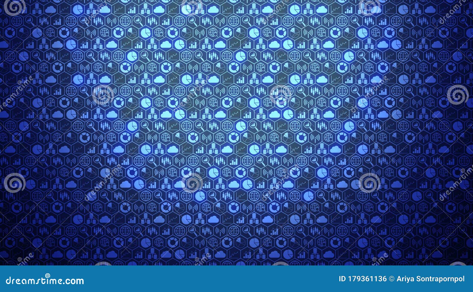 Big Data Icon Set in Big Picture Background HUD Composed of Big Data ...