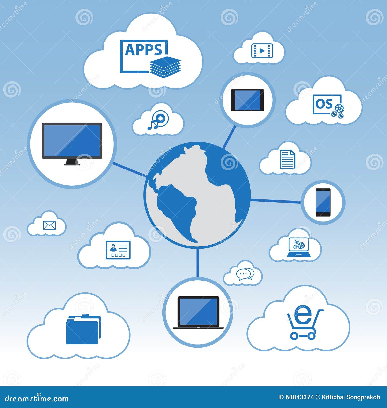 Big Data Icon Set, Cloud Computing Concept Stock Vector - Illustration ...