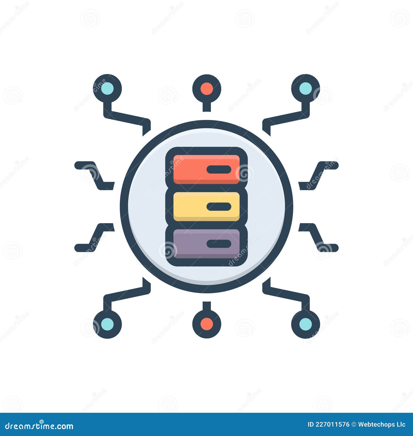 Color Illustration Icon for Big Data, Storage and Stock Stock ...