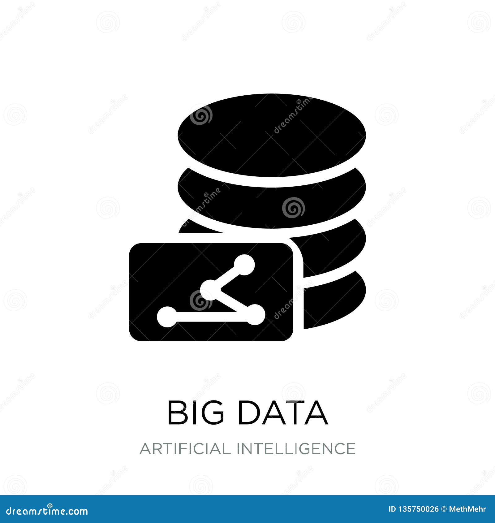Big Data Icon in Trendy Design Style. Big Data Icon Isolated on White ...