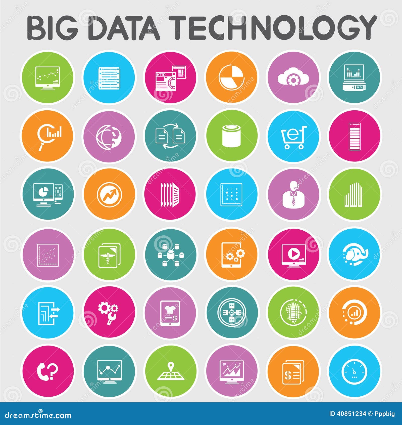 Big data icons stock illustration. Illustration of button - 40851234