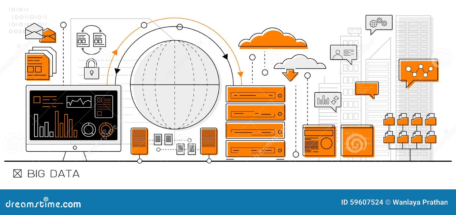 Big data infographic stock vector. Illustration of background - 59607524