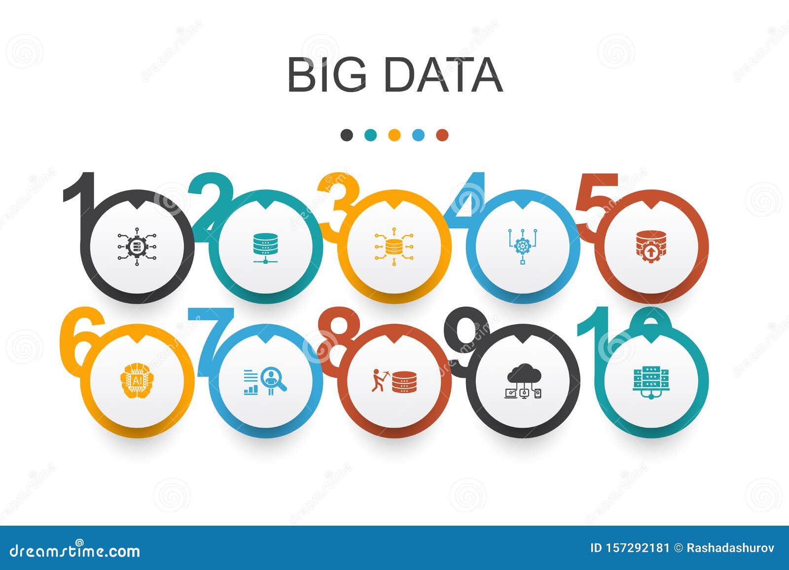 Big Data Infographic Design Template Stock Vector - Illustration of ...
