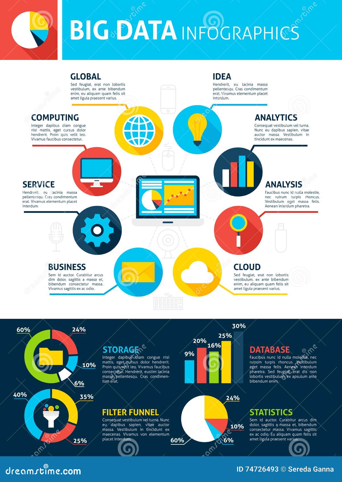 Big Data Infographics stock vector. Illustration of chart - 74726493