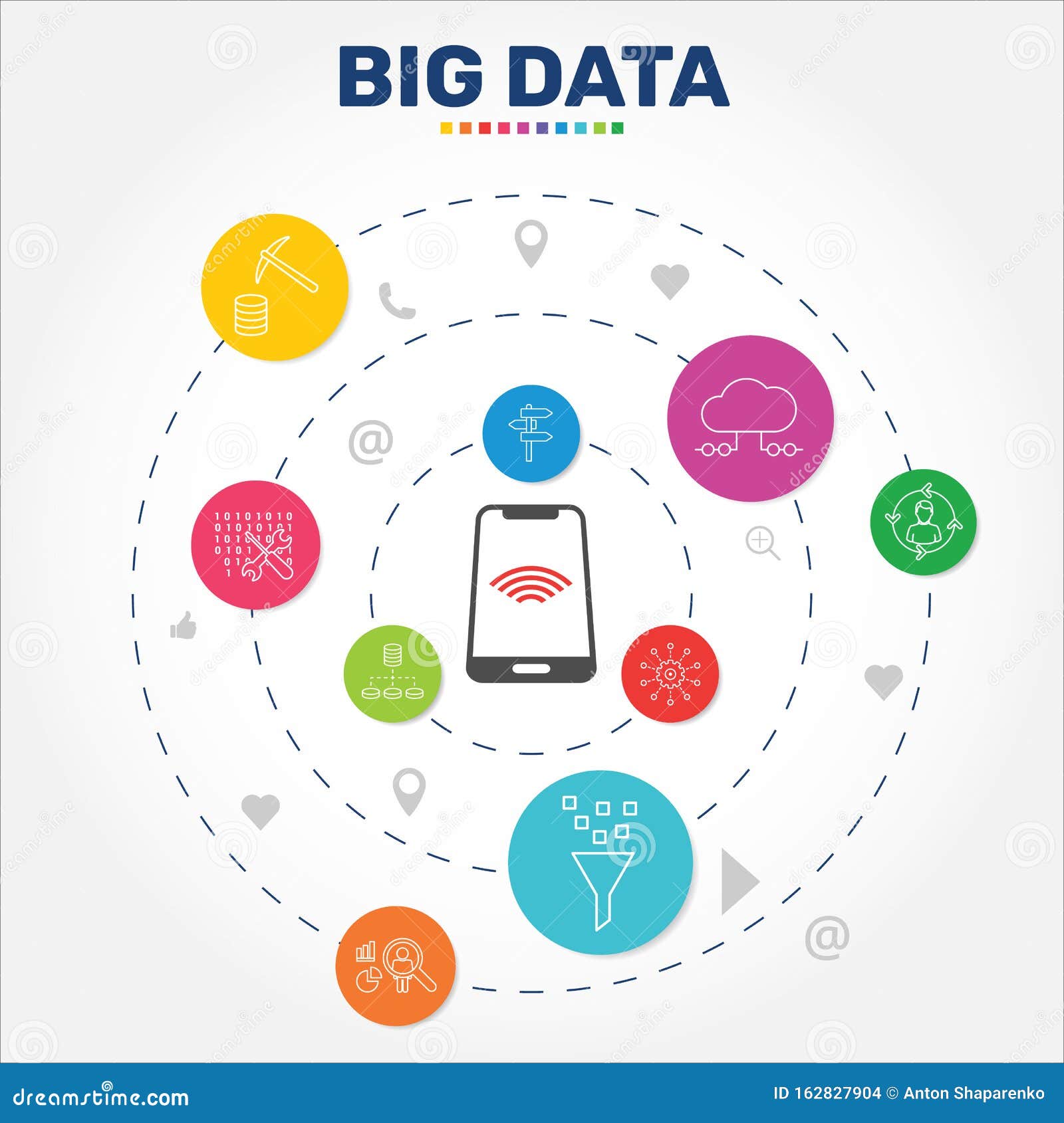 Big Data Infographics Vector Design. Timeline Concept Include Cloud ...