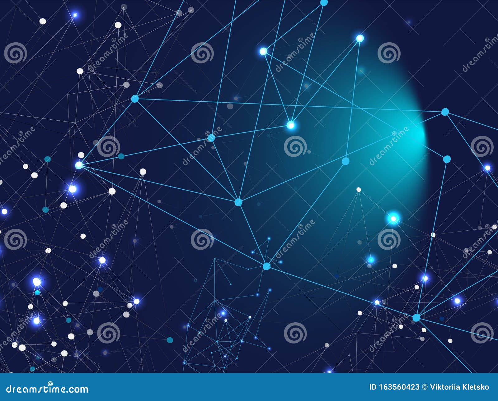 Big Data Information, Blockchain Network Nodes. Stock Vector - Illustration of cyberspace ...