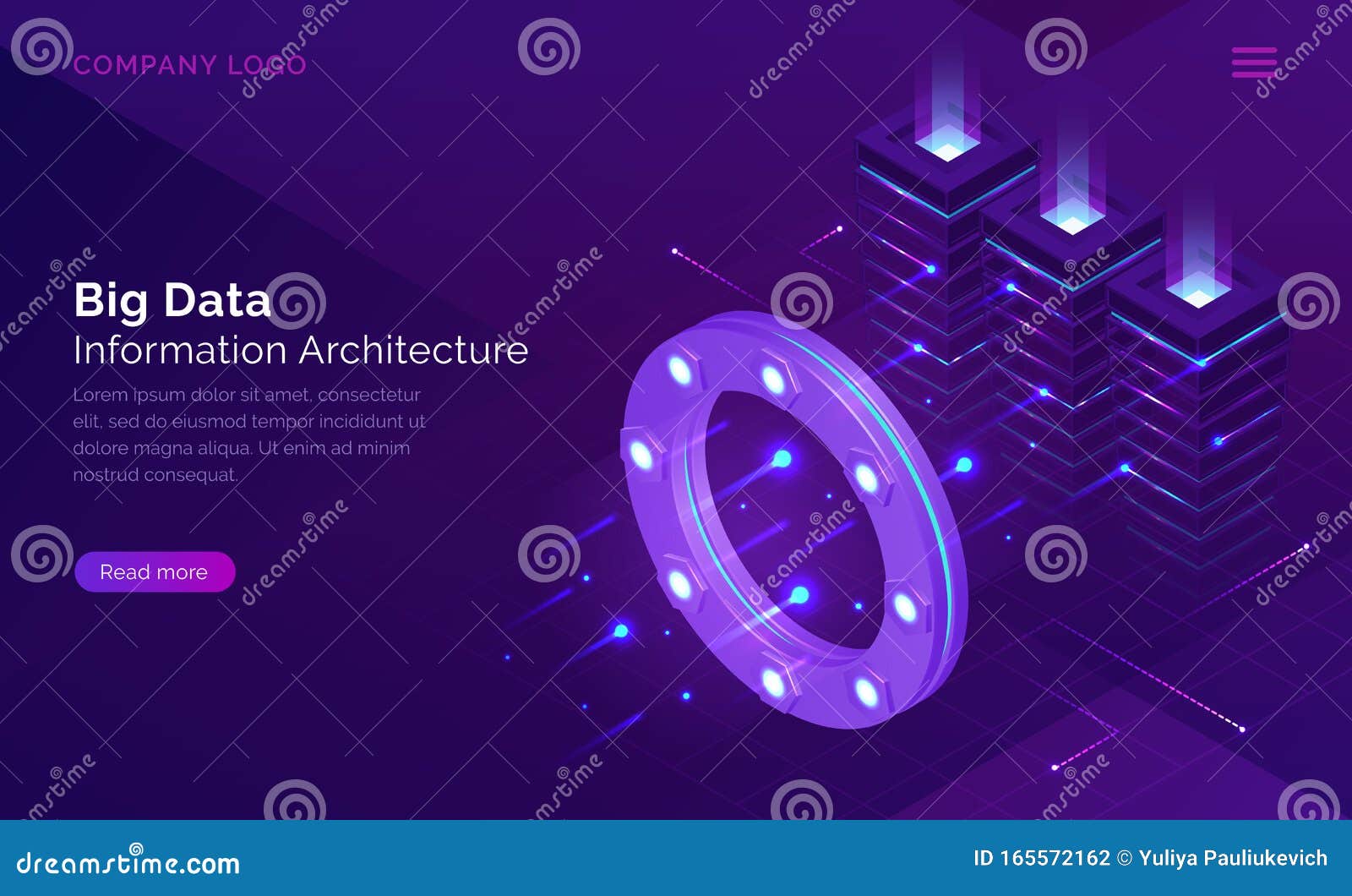 Big Data, Information Isometric Technology Concept Stock Vector ...