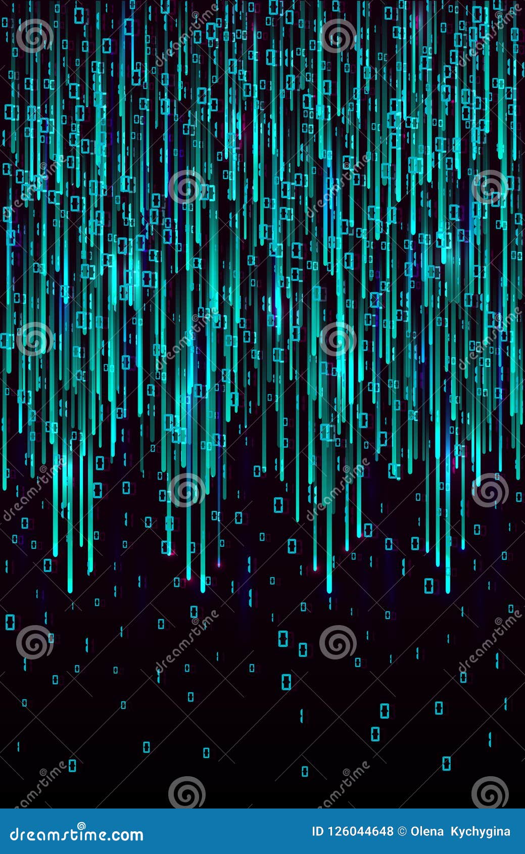 Big Data Information Sorting Visualization Stock Illustration Illustration Of Flow Matrix