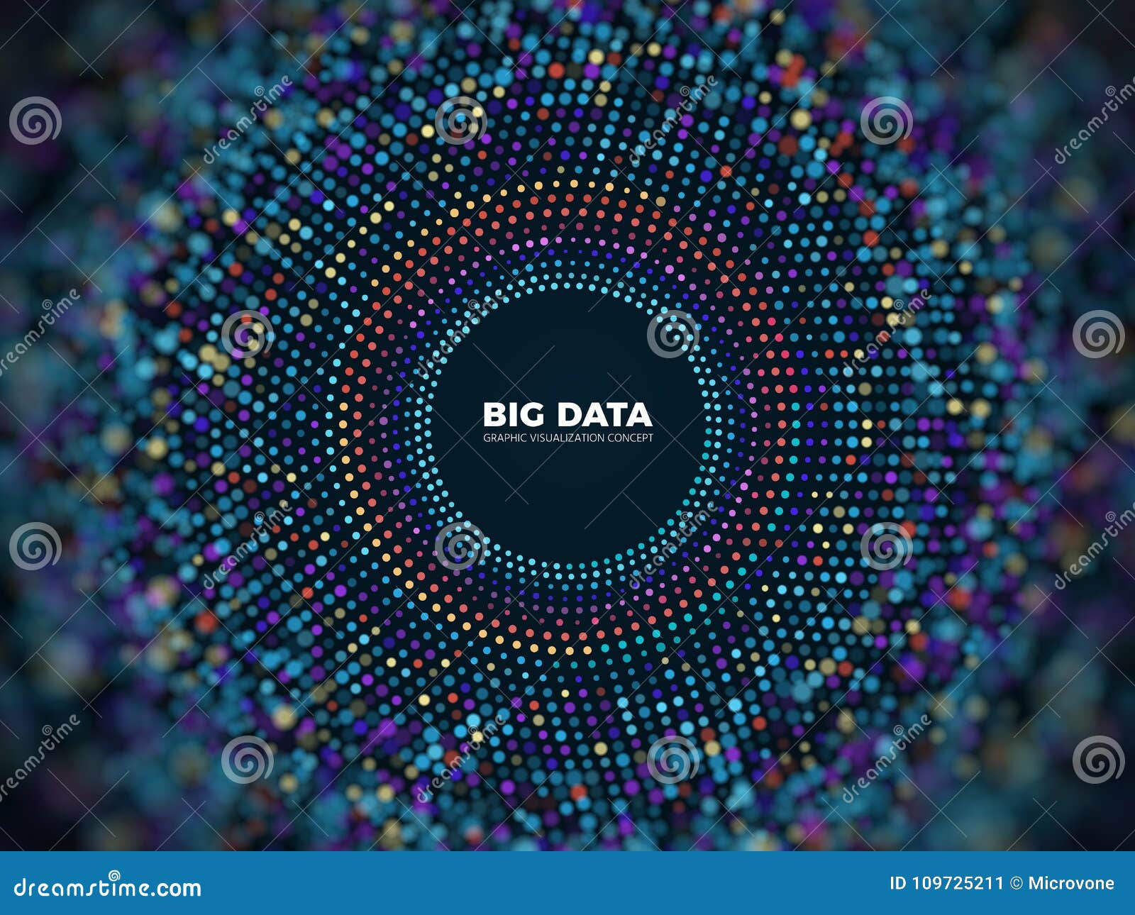 Big Data Background Vector Illustration. Information Streams. Future ...