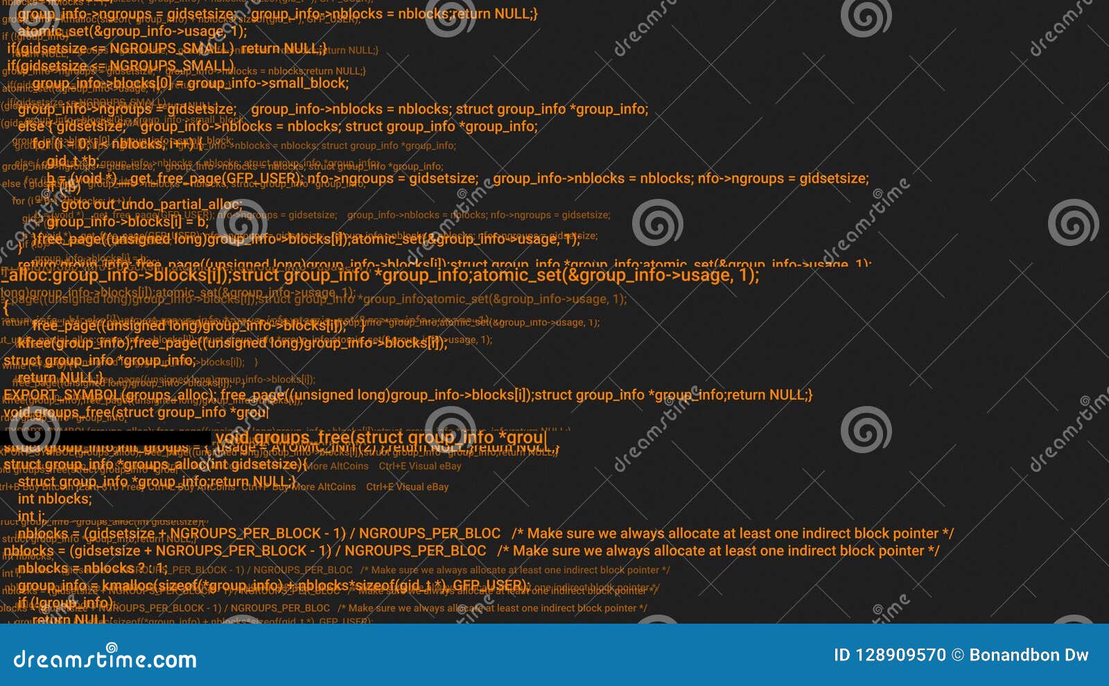 Orange Screen Coding Hacker Concept Animation with Glitch. Programming ...