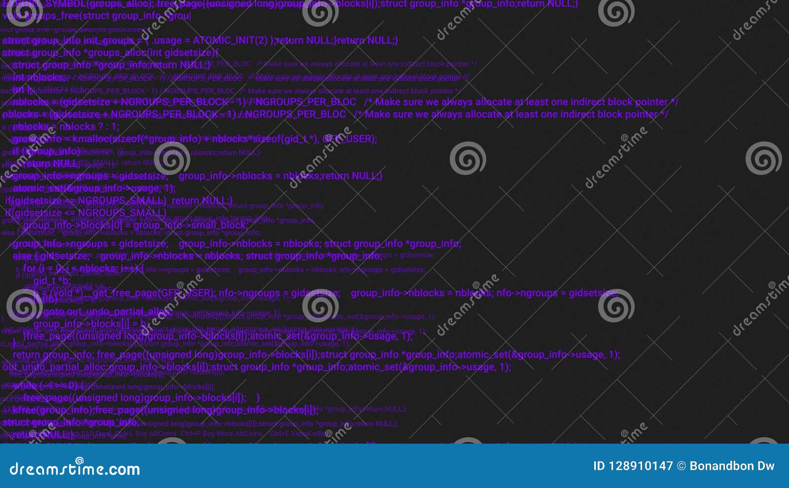 Purple Screen Coding Hacker Concept Animation With Glitch Programming Code Typing Error Stock