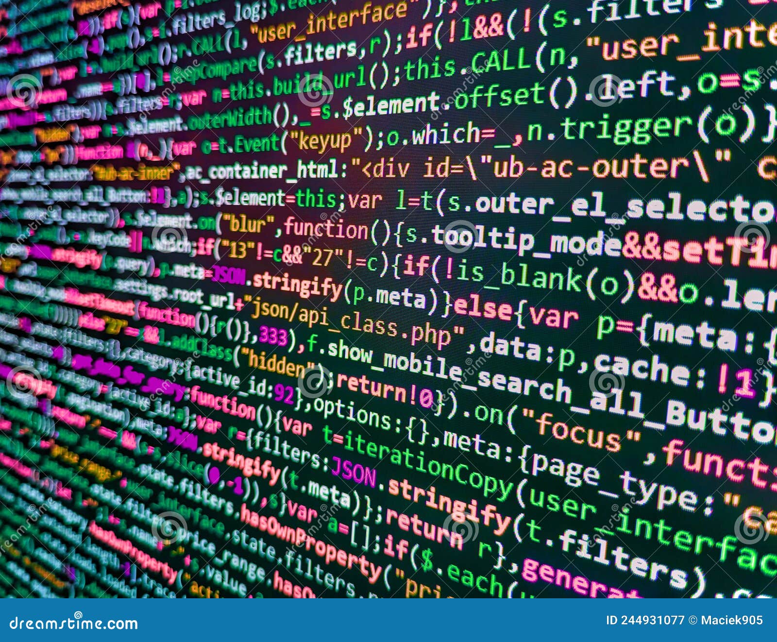 Big Data and Internet of Things Trend. Developer Working on Source ...