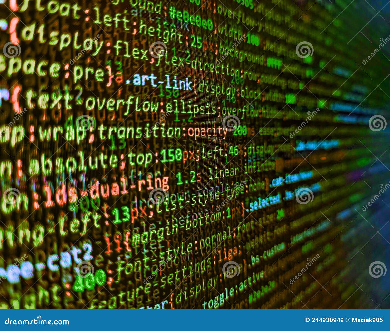 Big Data and Internet of Things Trend. Modern Web Development Background. Programmer Working on ...