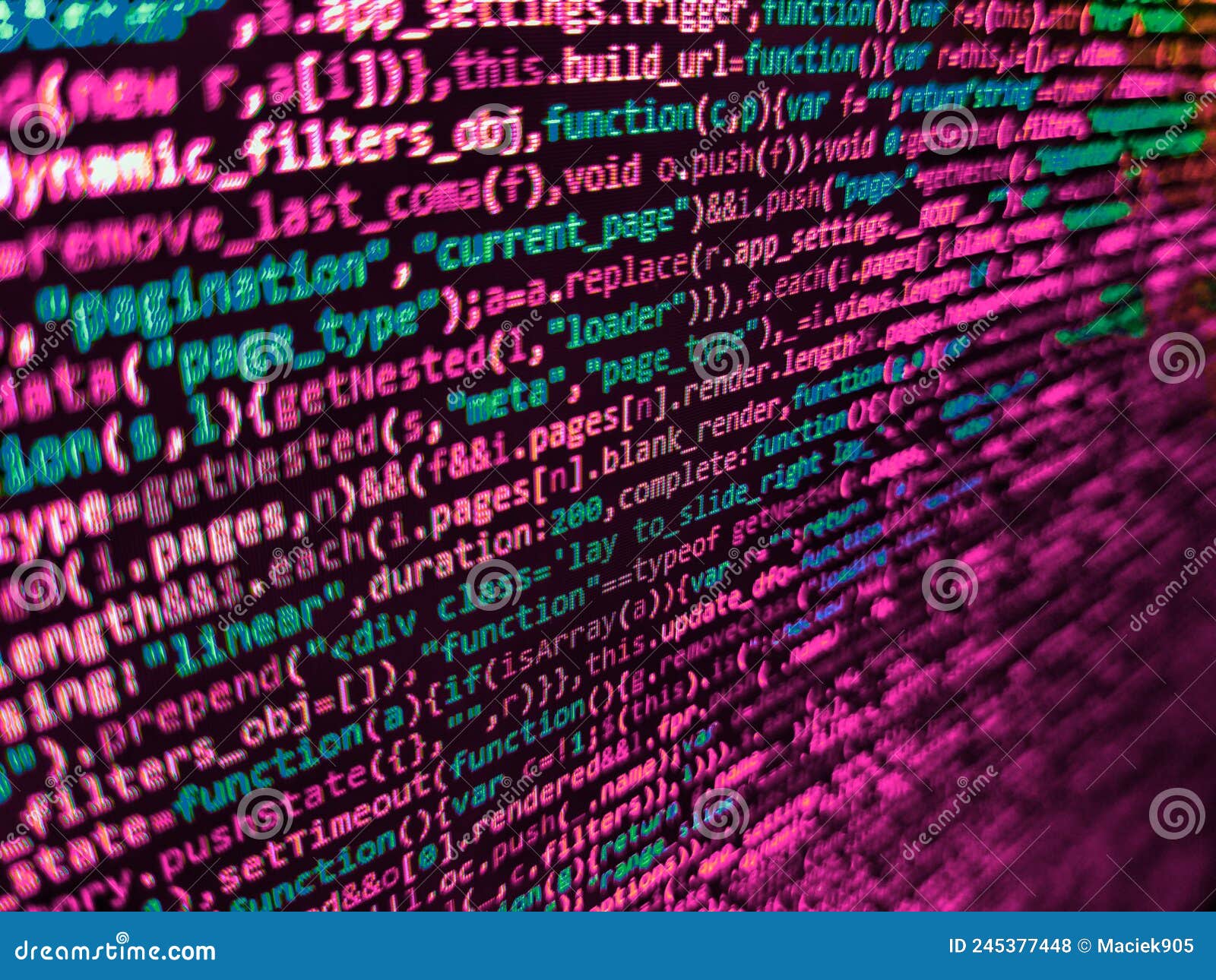 Big Data and Internet of Things Trend. Programming Javascript on Laptop ...