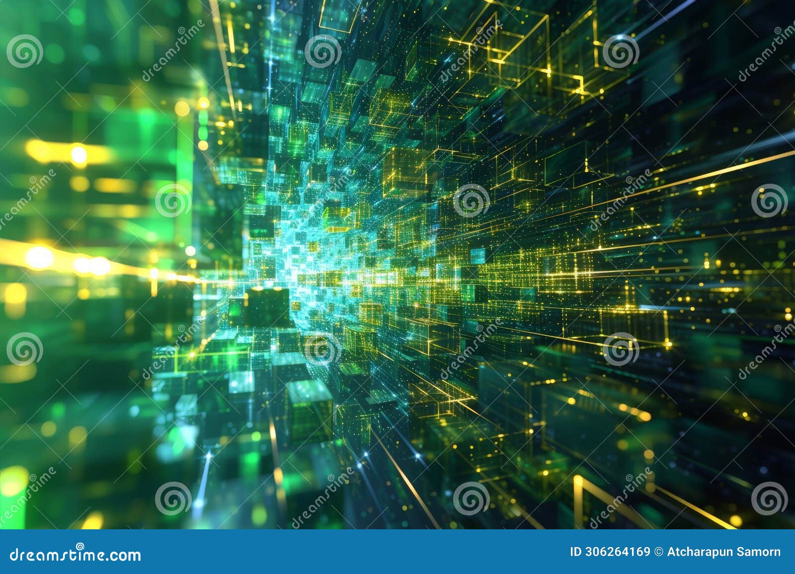 Big Data on Internet Upload and Download Progress. Futuristic Digital ...