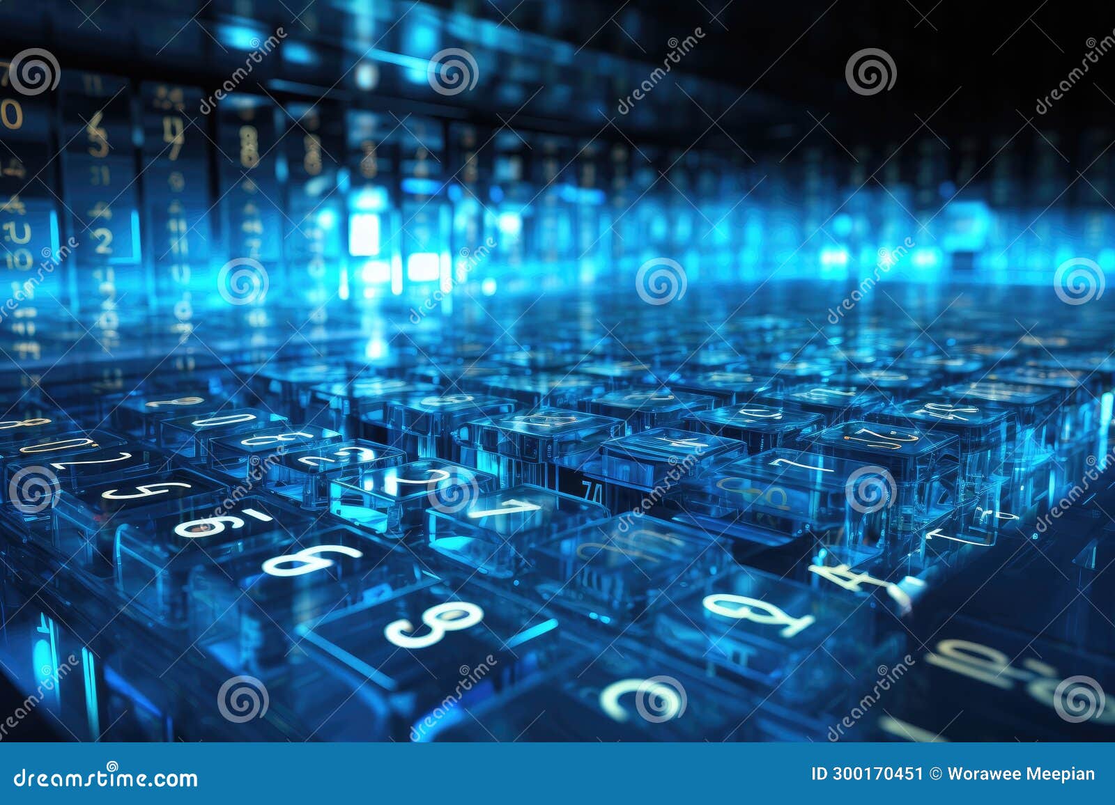 Big Data on Internet Upload and Download Progress. Futuristic Digital ...