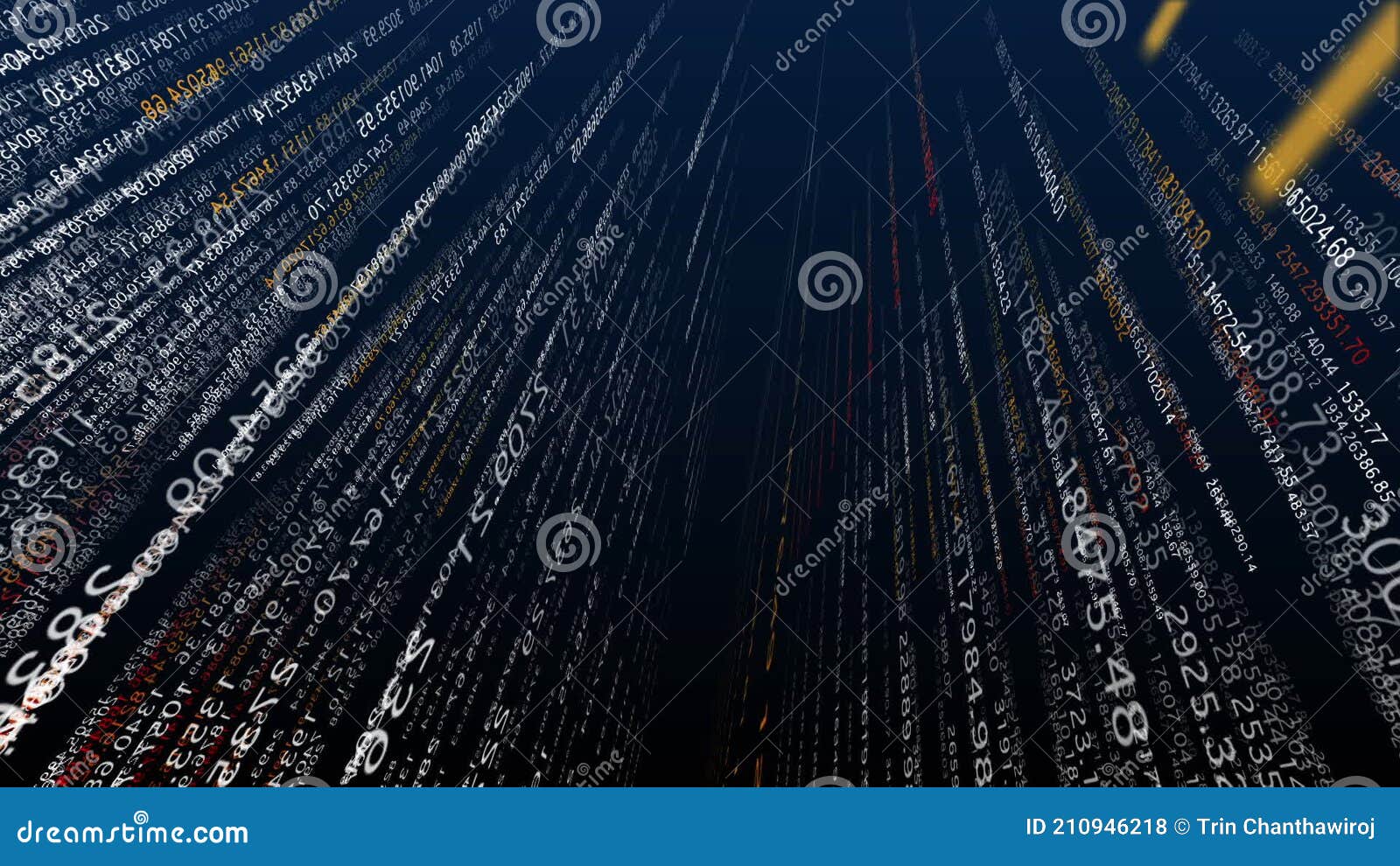 BIG DATA, Large Database Processing on a Blue Background Stock Footage ...