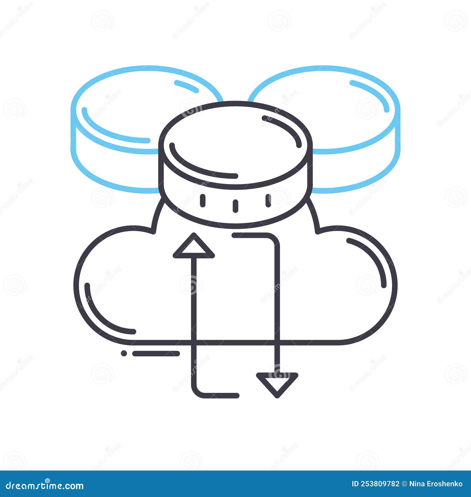 Big Data Line Icon, Outline Symbol, Vector Illustration, Concept Sign ...