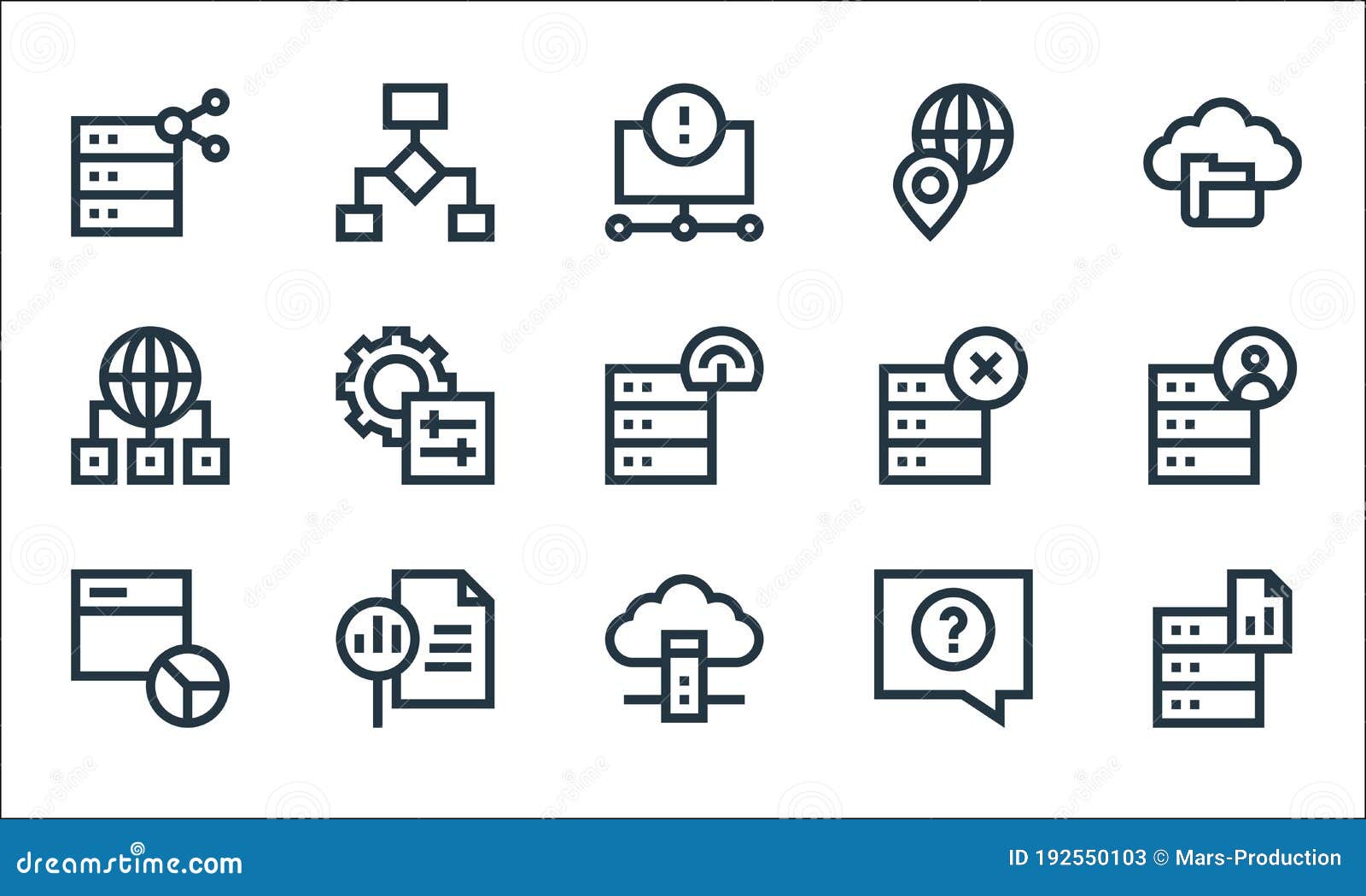 Big Data Line Icons. Linear Set Stock Vector - Illustration of fail, icon: 192550103