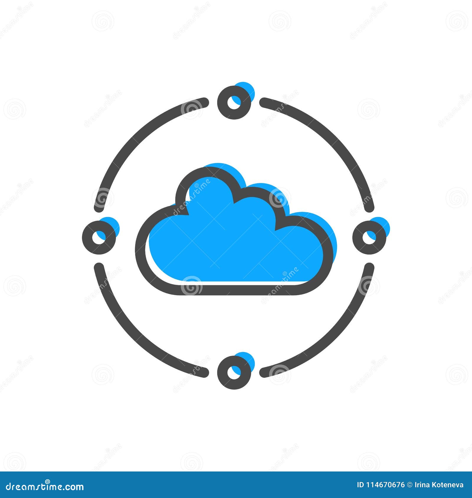 Big Data Linear Icon with Cloud Computing Sign Stock Illustration ... Big Data Linear Icon with Cloud Computing Sign Stock Illustration ...