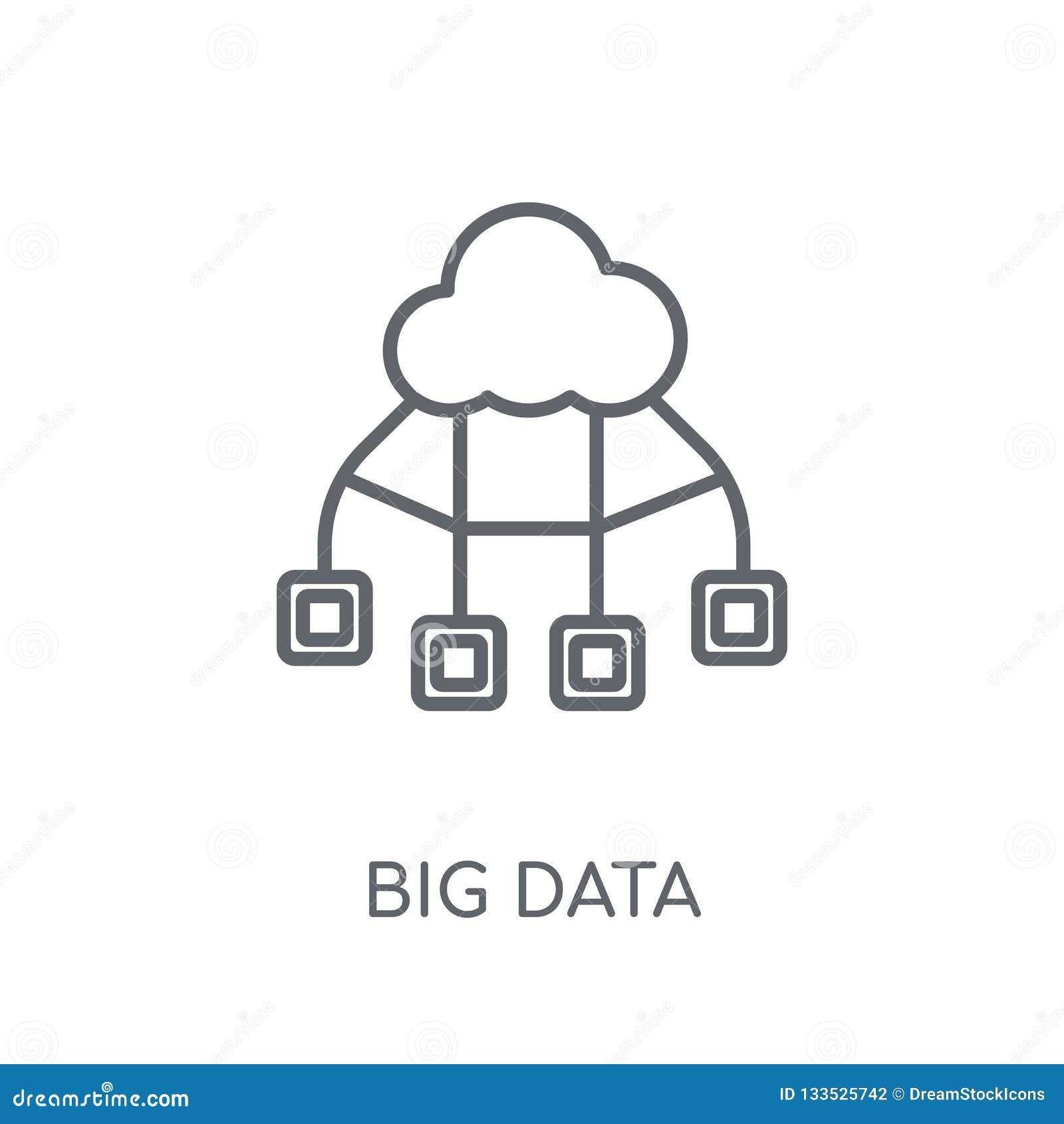 Big Data Linear Icon. Modern Outline Big Data Logo Concept on Wh Stock ...