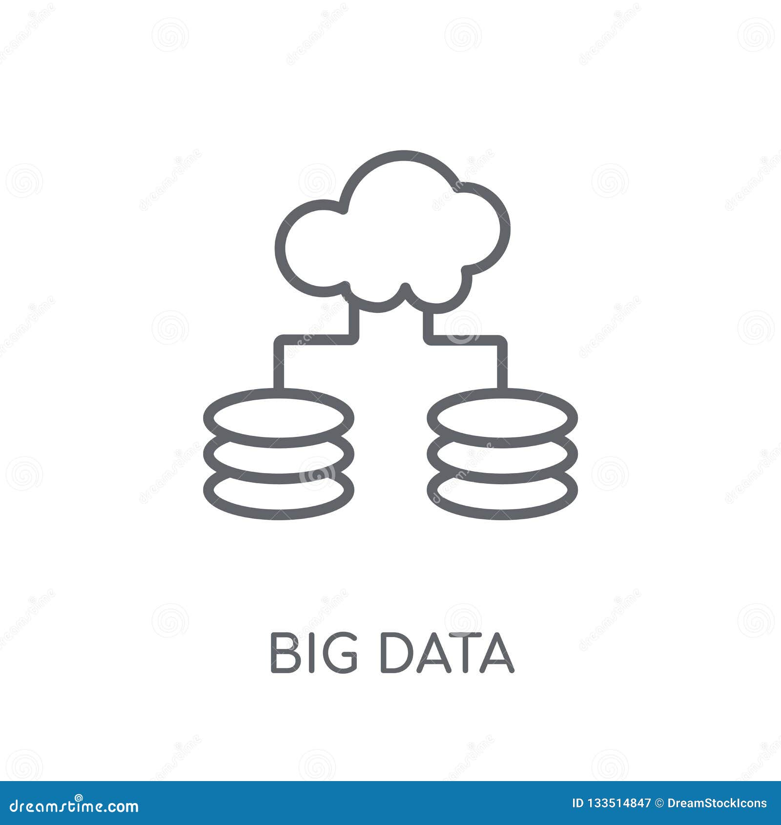 Big Data Linear Icon. Modern Outline Big Data Logo Concept on Wh Stock ...
