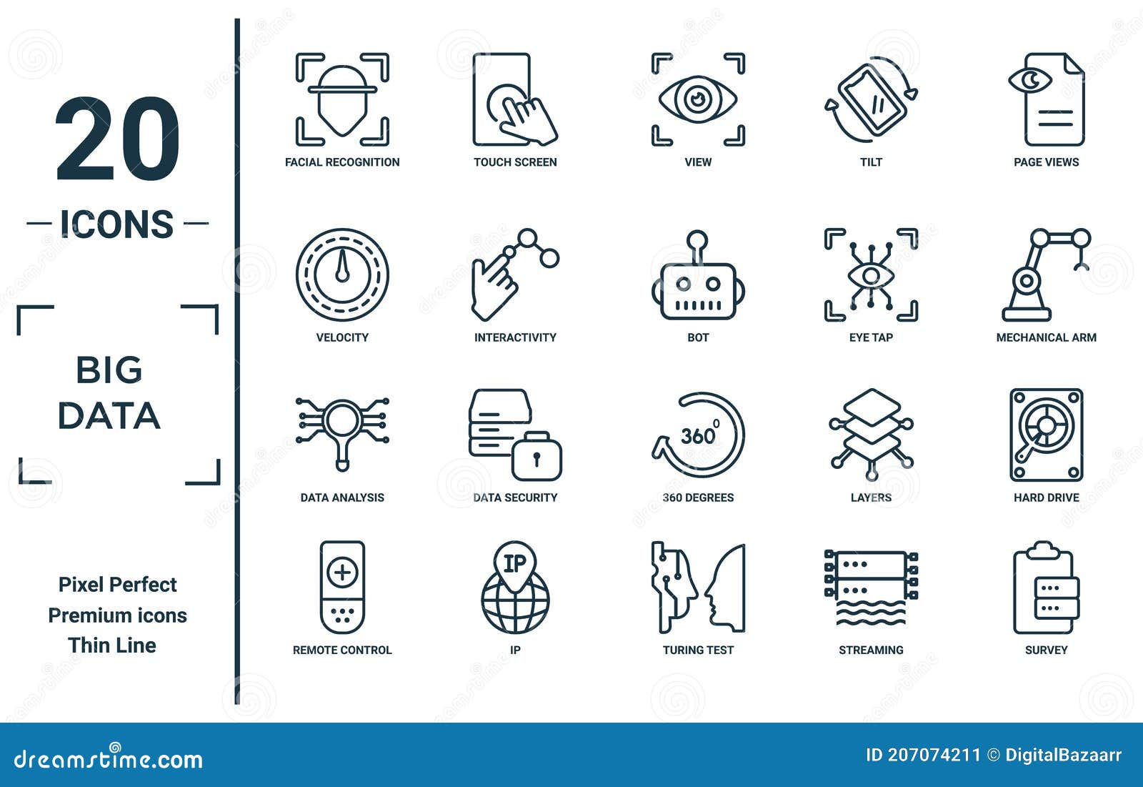 Big.data Linear Icon Set. Includes Thin Line Facial Recognition ... Big.data Linear Icon Set. Includes Thin Line Facial Recognition ...