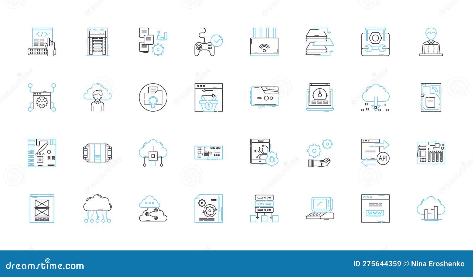 Cluster Line Icons Collection Group Bundle Bunch Collection