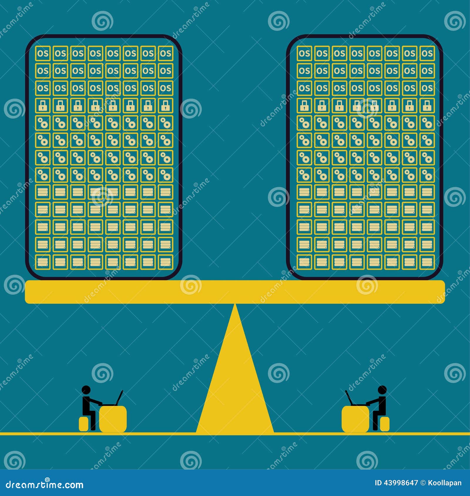 Big Data Load Balance Technology Stock Illustration - Illustration of ...