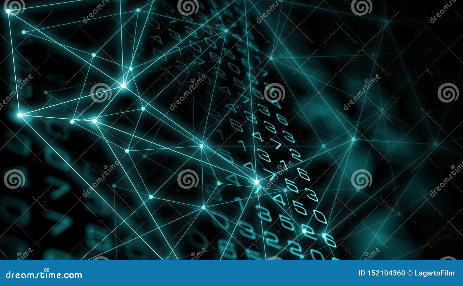 Cyber Security Blockchain, Global Cyberattack, Black Background Stock Illustration ...