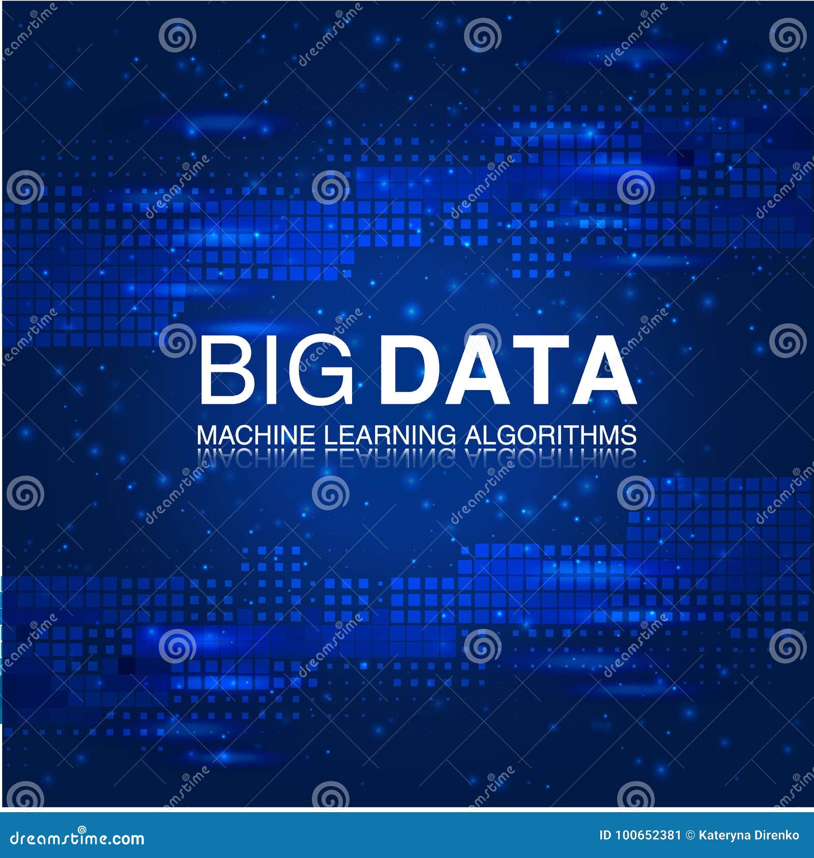 BIG DATA Machine Learning Algorithms. Analysis Science or Technology Background Stock Vector ...
