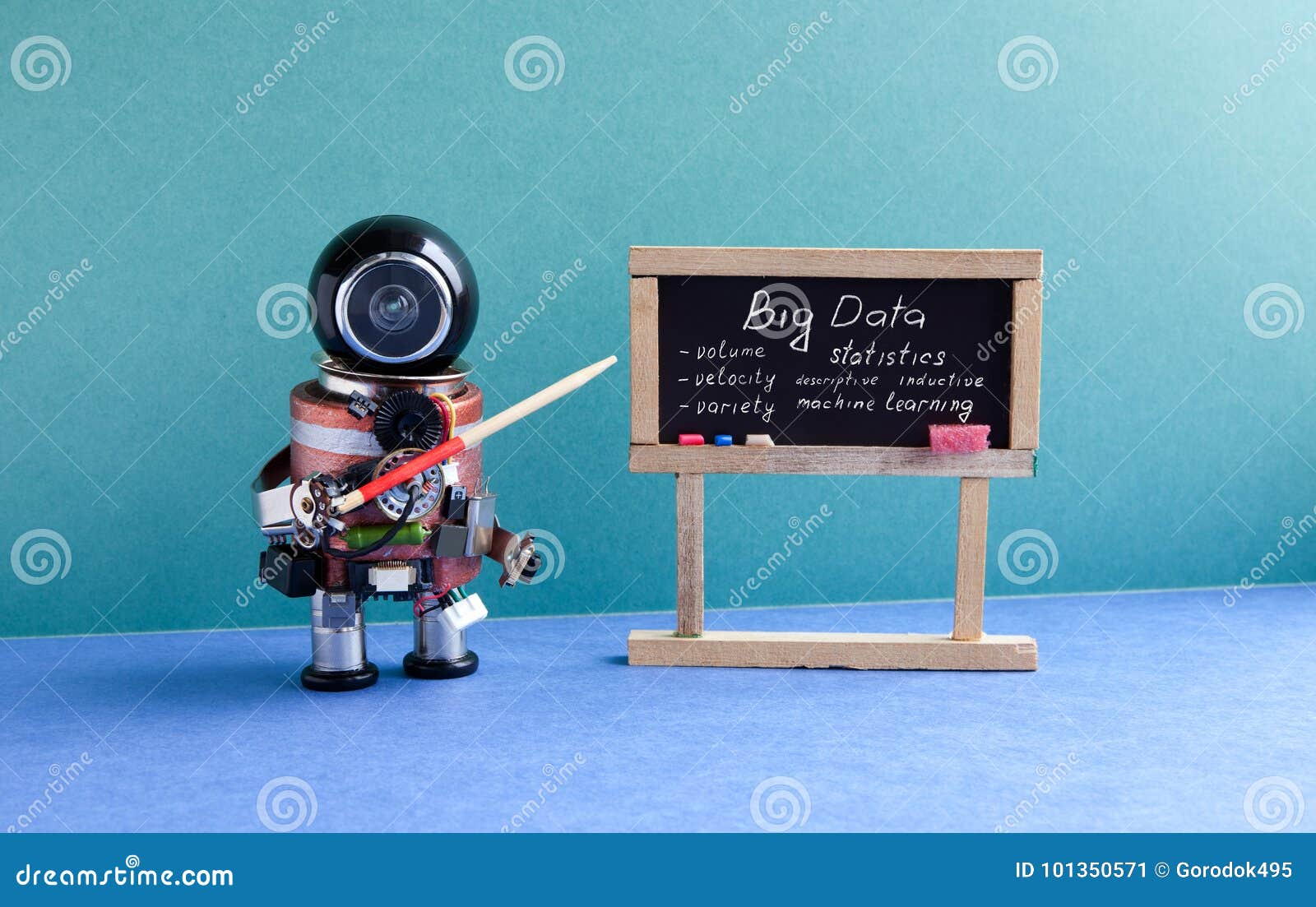 Big Data Machine Learning Concept. Futuric Robot Professor Explains ...