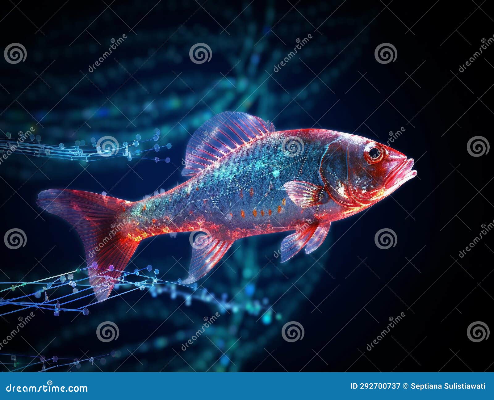 Big Data of Marine Fish in Word, Generated AI Stock Illustration ...