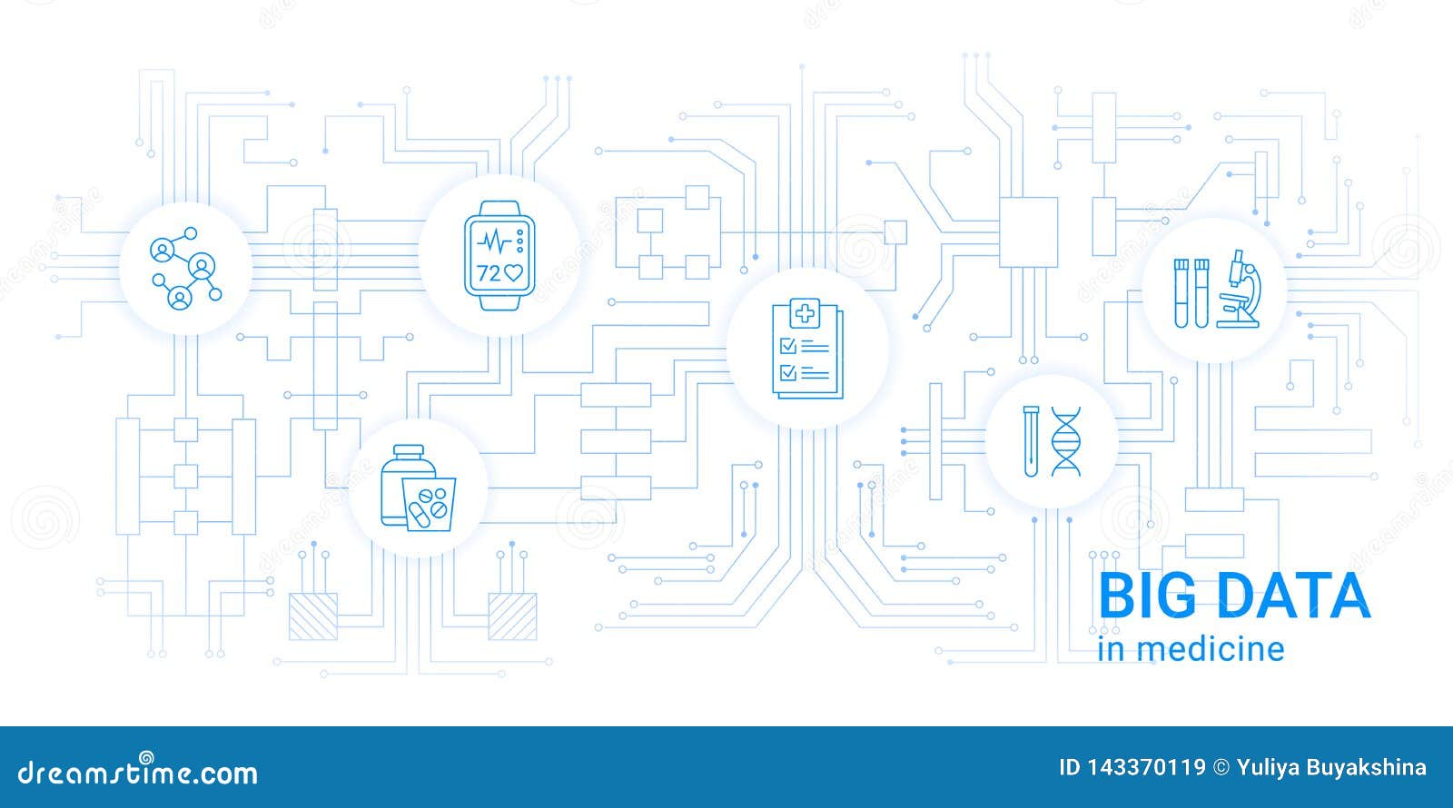 Big Data in Medicine. To Discover Trends Stock Vector - Illustration of ...